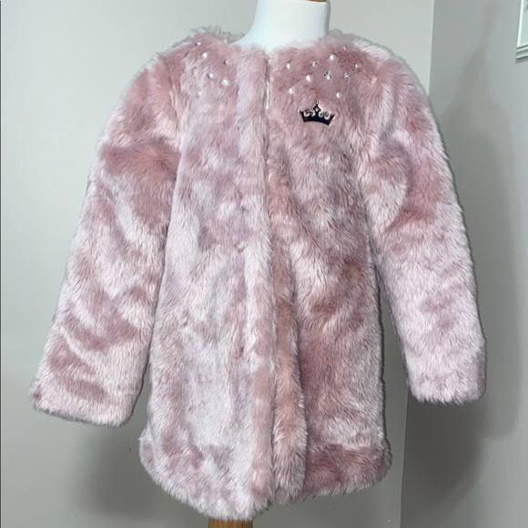 Disney | Jackets & Coats | Disney Princess Pink Faux Fur Coat With ...